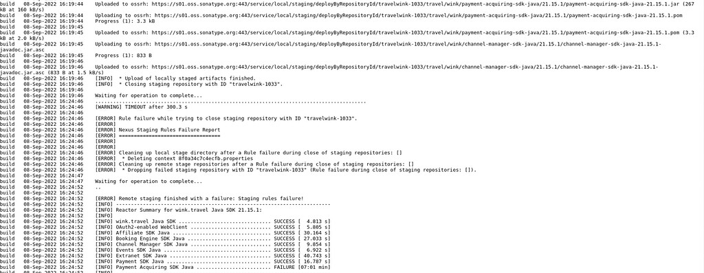 Consistently timing out after 300s when deploying to non-snapshot ... Consistently timing out after 300s when deploying to non-snapshot ...